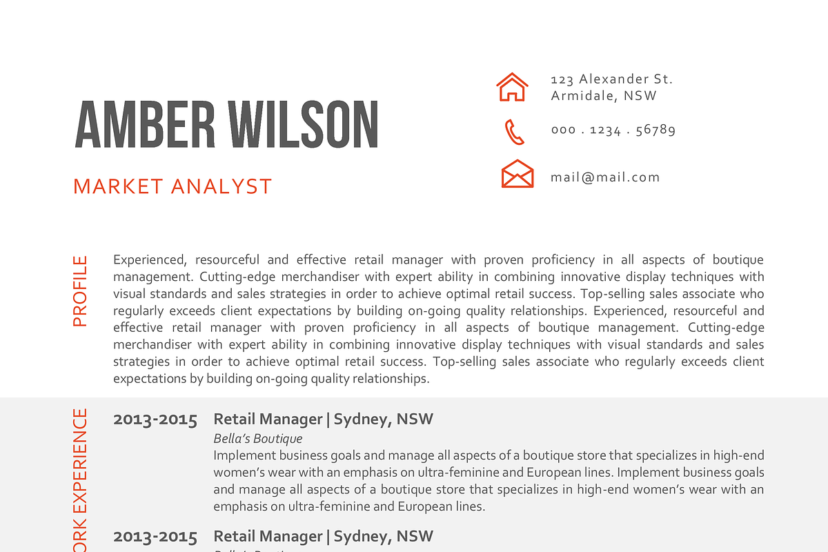 Modern chart resume template, a Resume Template by Inkpower