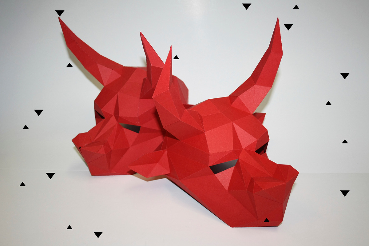 DIY Bull mask - 3d papercrafts, a Templates & Theme by Andrew_Derr