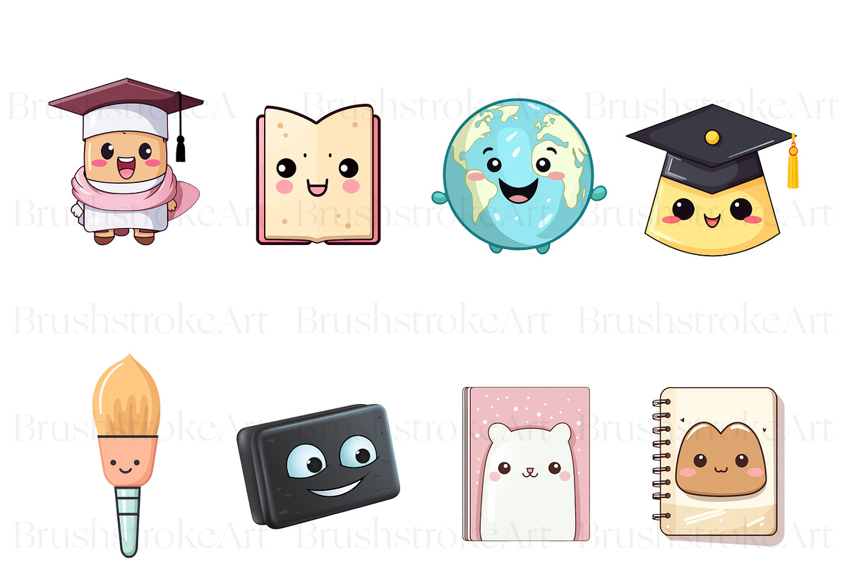 Kawaii School Clipart, Back to School