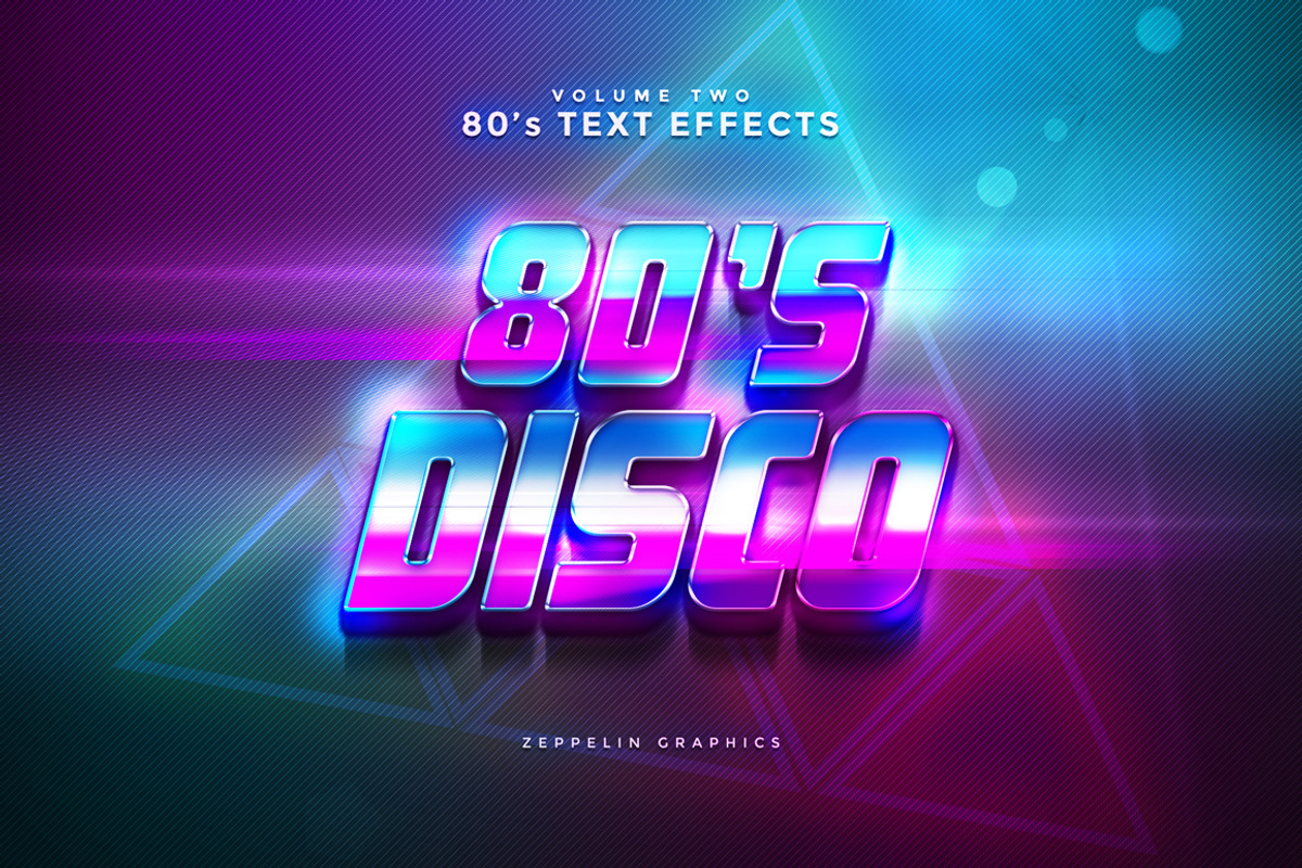 80s Text Effects, a Brushes & More by Graphicdome | Creative Market