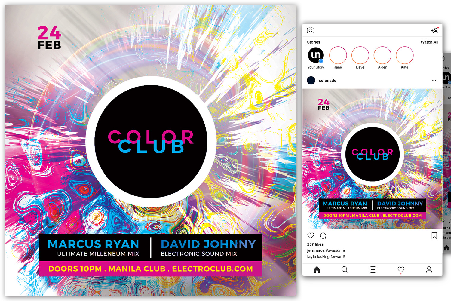 Color Club Flyer, a Flyer Template by KiraYamato Design Studio