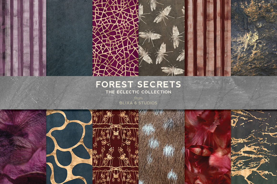 Forest Secrets Woodland Collection, a Pattern Graphic by Blixa 6 Studios