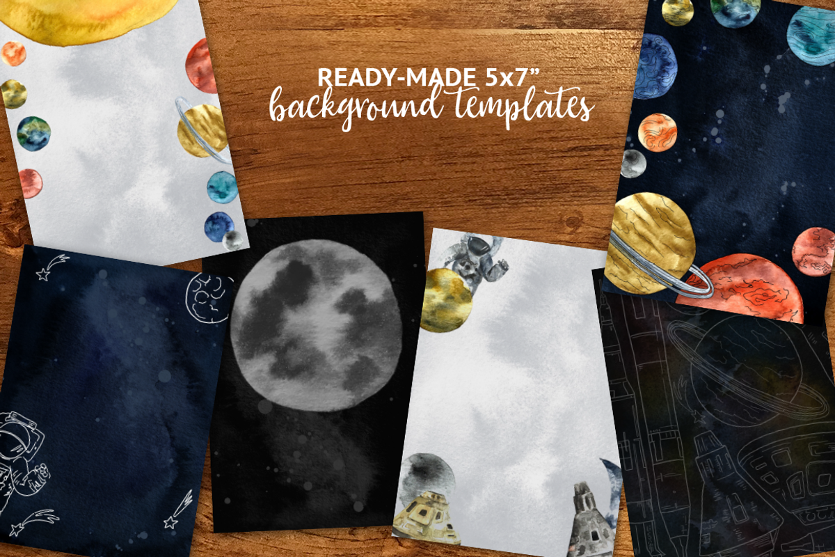 Watercolor Outer Space Toolkit, an Illustration by plaidGecko ...