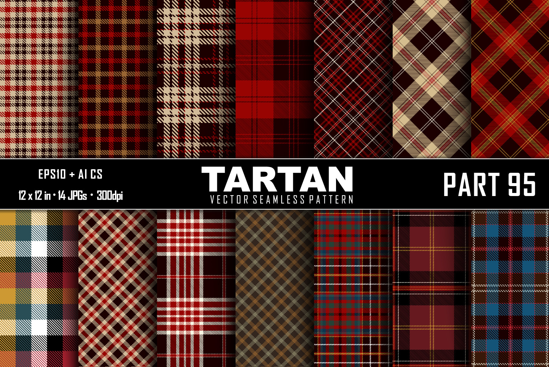 Seamless Tartan Pattern. Part–95, a Pattern Graphic by Vectorchoice