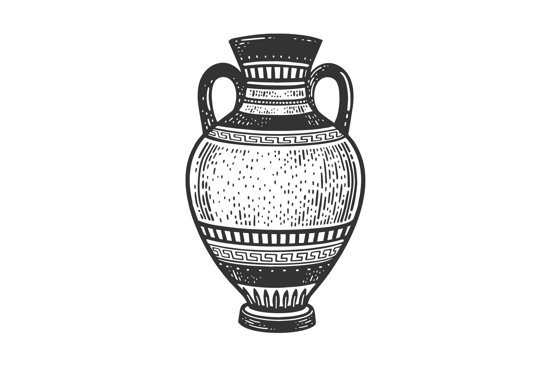 Ancient Greek Amphora sketch vector, an Object Illustration by AlexArt