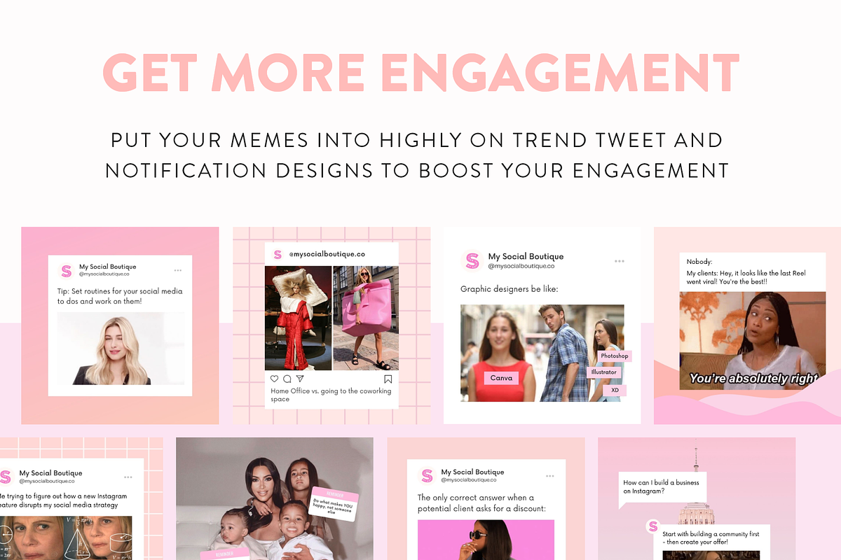 Instagram Memes + Gifs Template Pack for Canva