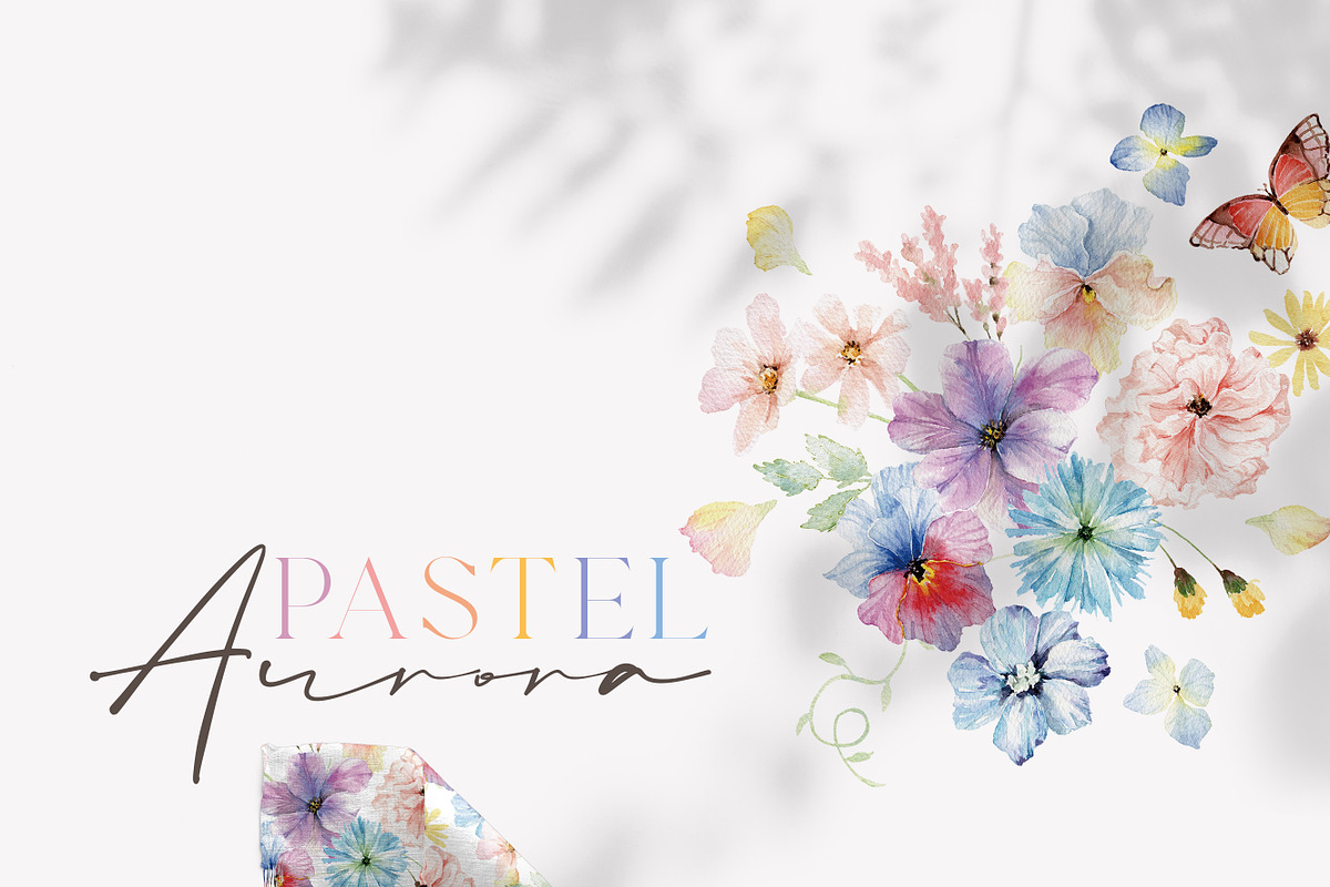 Watercolor Flower - PASTEL AURORA, a Decorative Illustration by ...