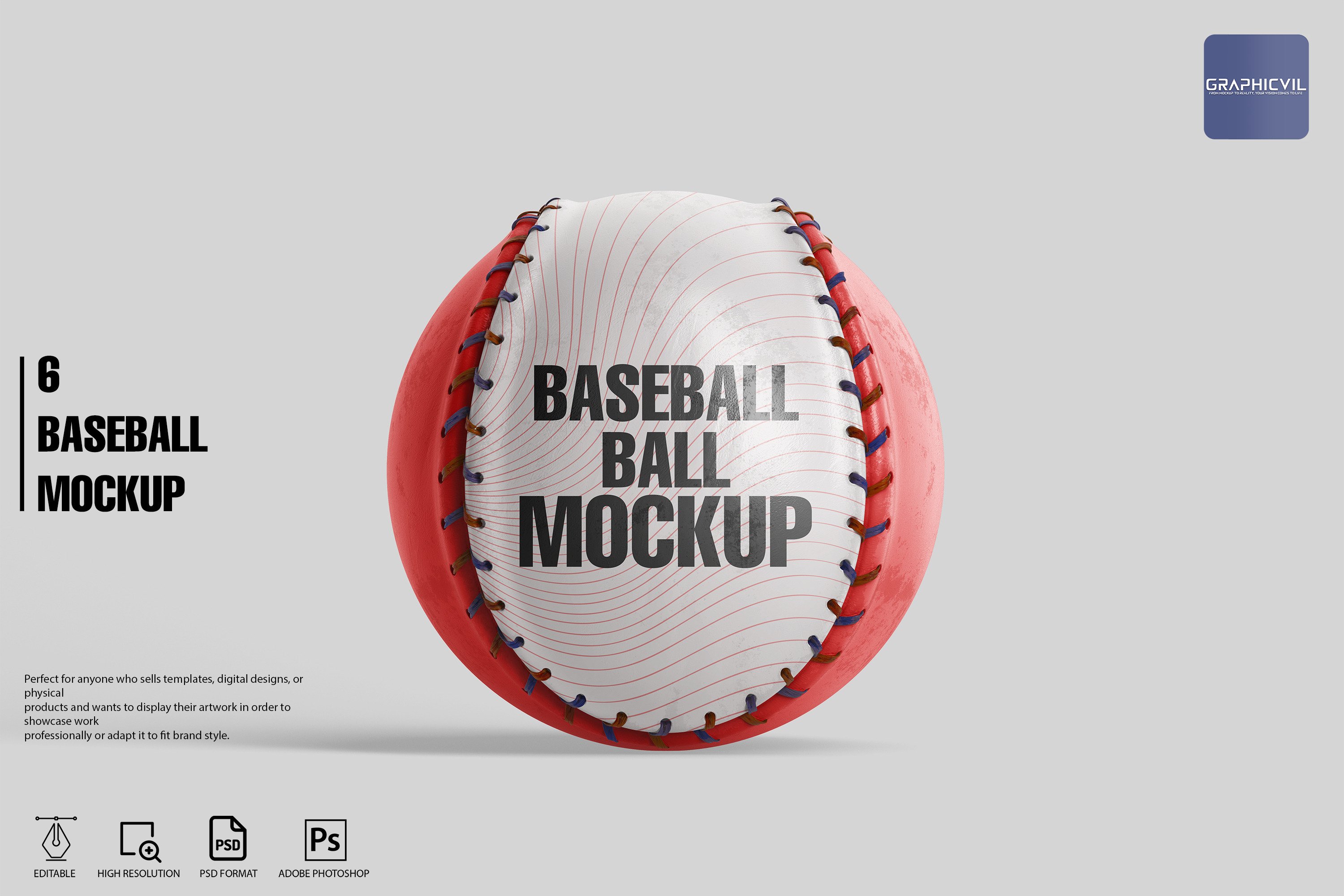 Dye sublimation Baseball Mockup
