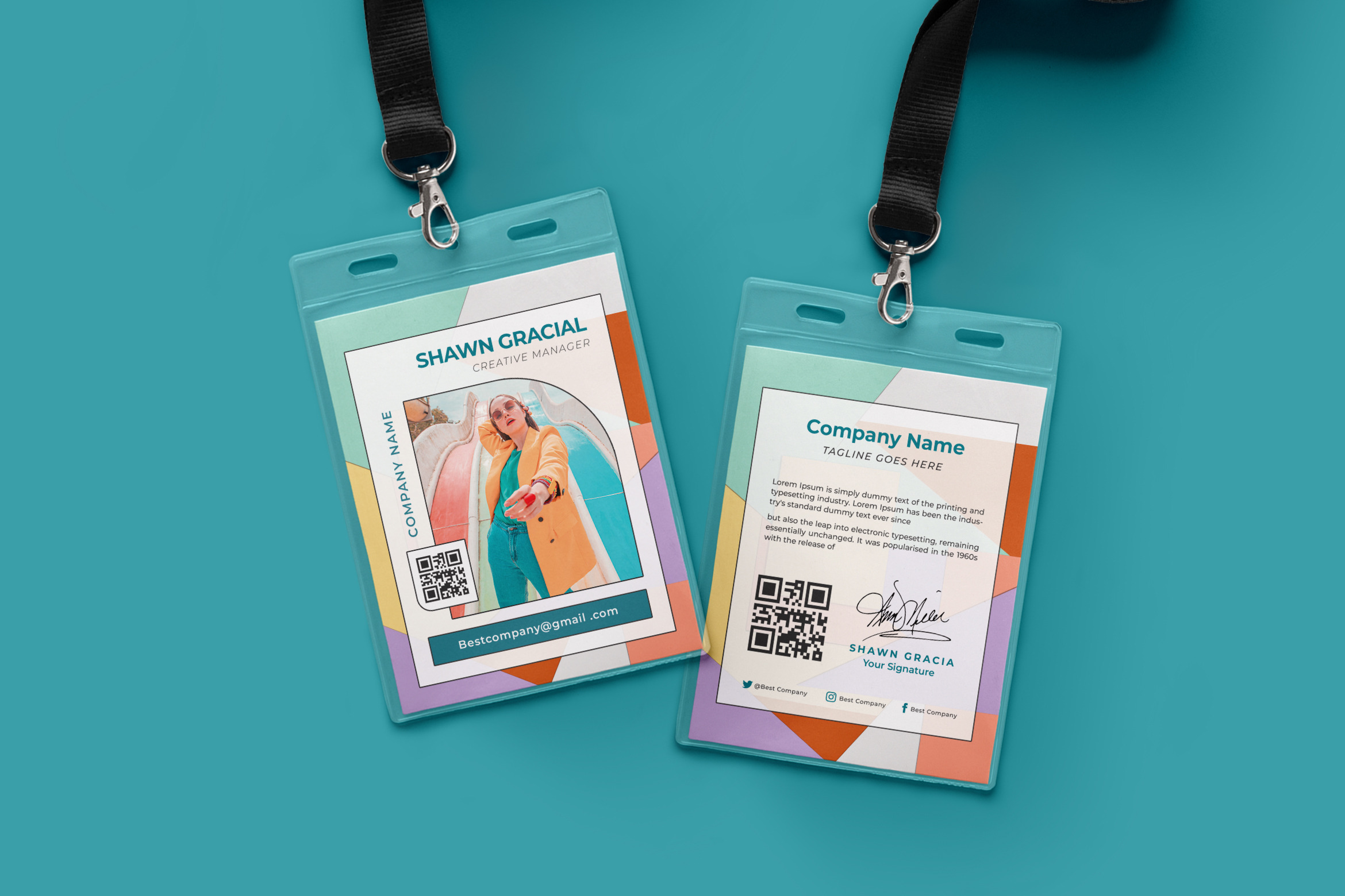 Fancy Company ID Card, a Card Template by Vibesteam