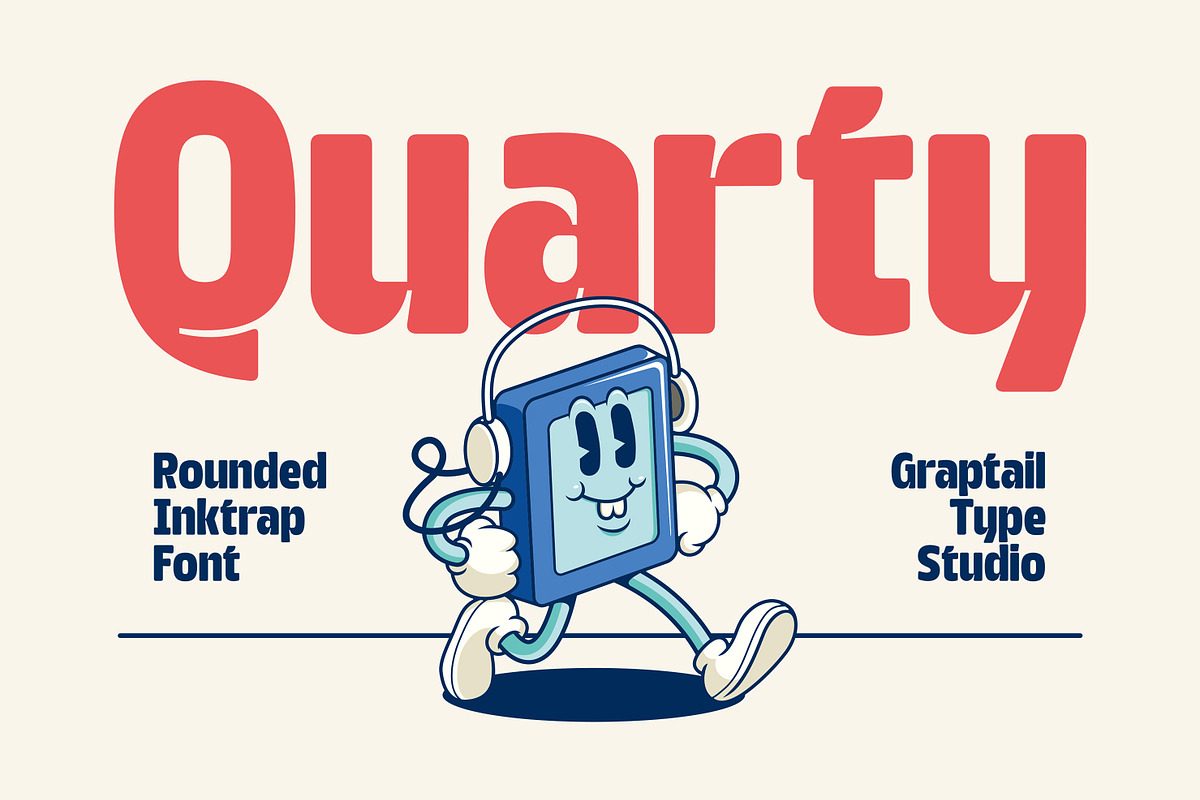 Quarty - Rounded Inktrap Font, a Sans Serif Font by Graptail