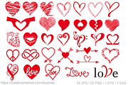32 heart designs vector set | Graphics ~ Creative Market