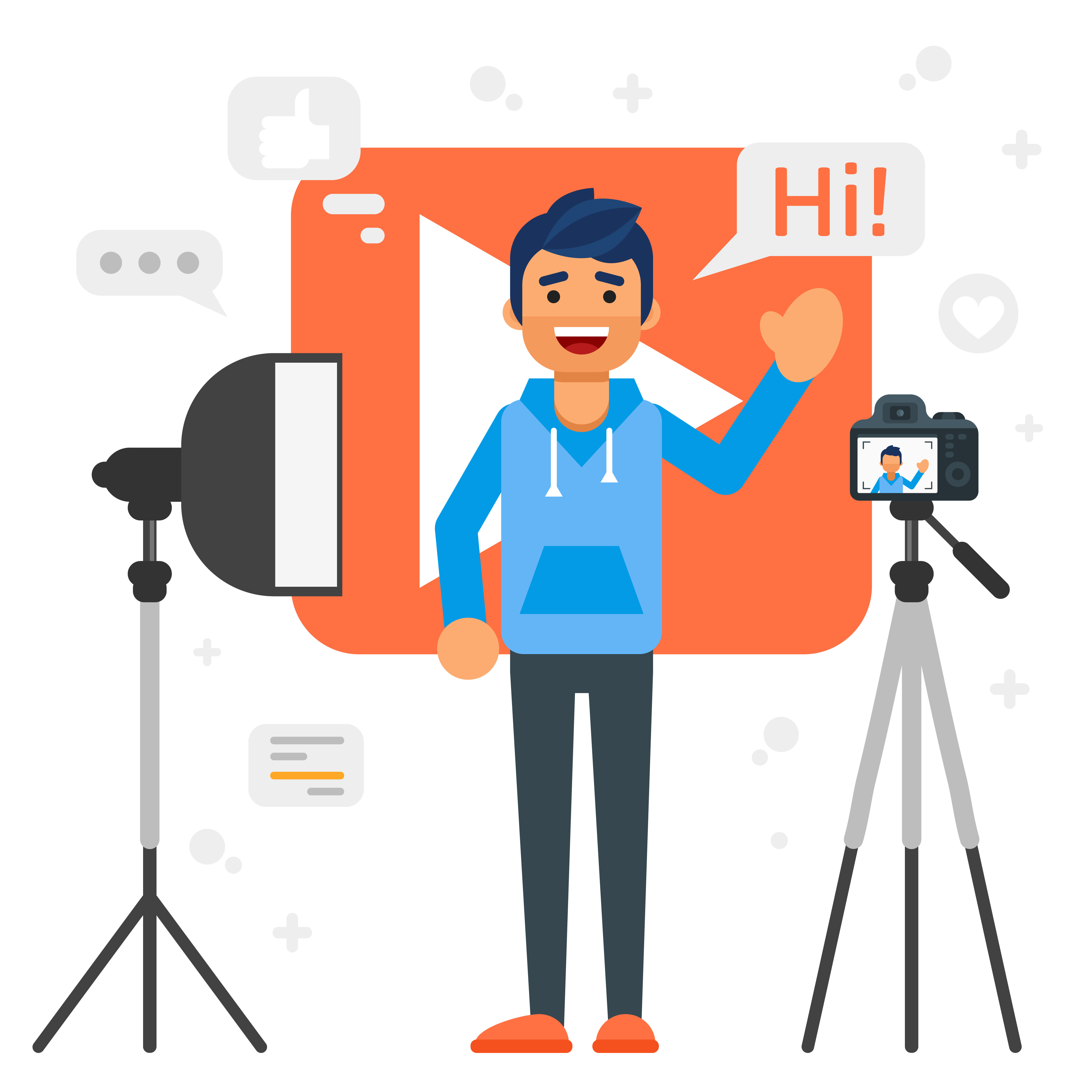 Video blog characters, a Person Illustration by Cartoon time!