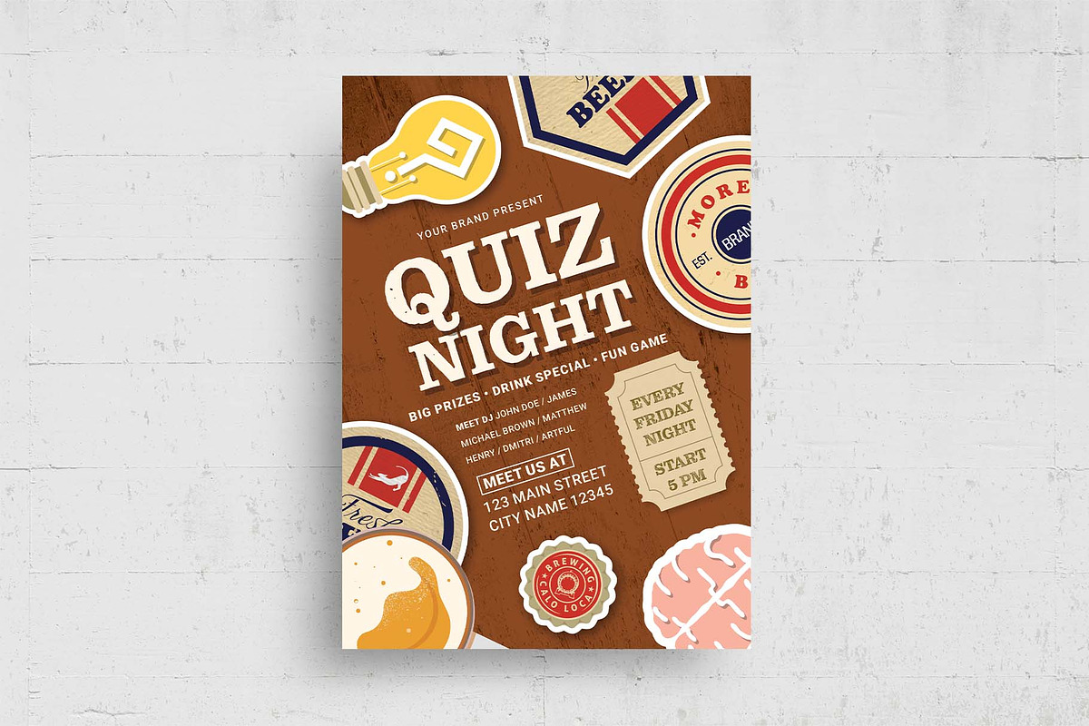 Pub Quiz Night Template Flyer, a Flyer Template by BrandPacks