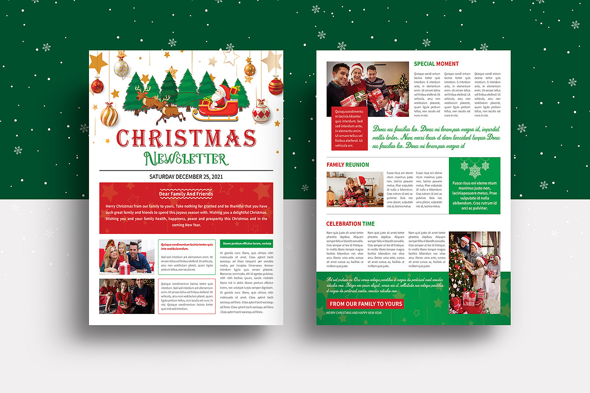 Christmas Newsletter Template, a Flyer Template by crazyOWL