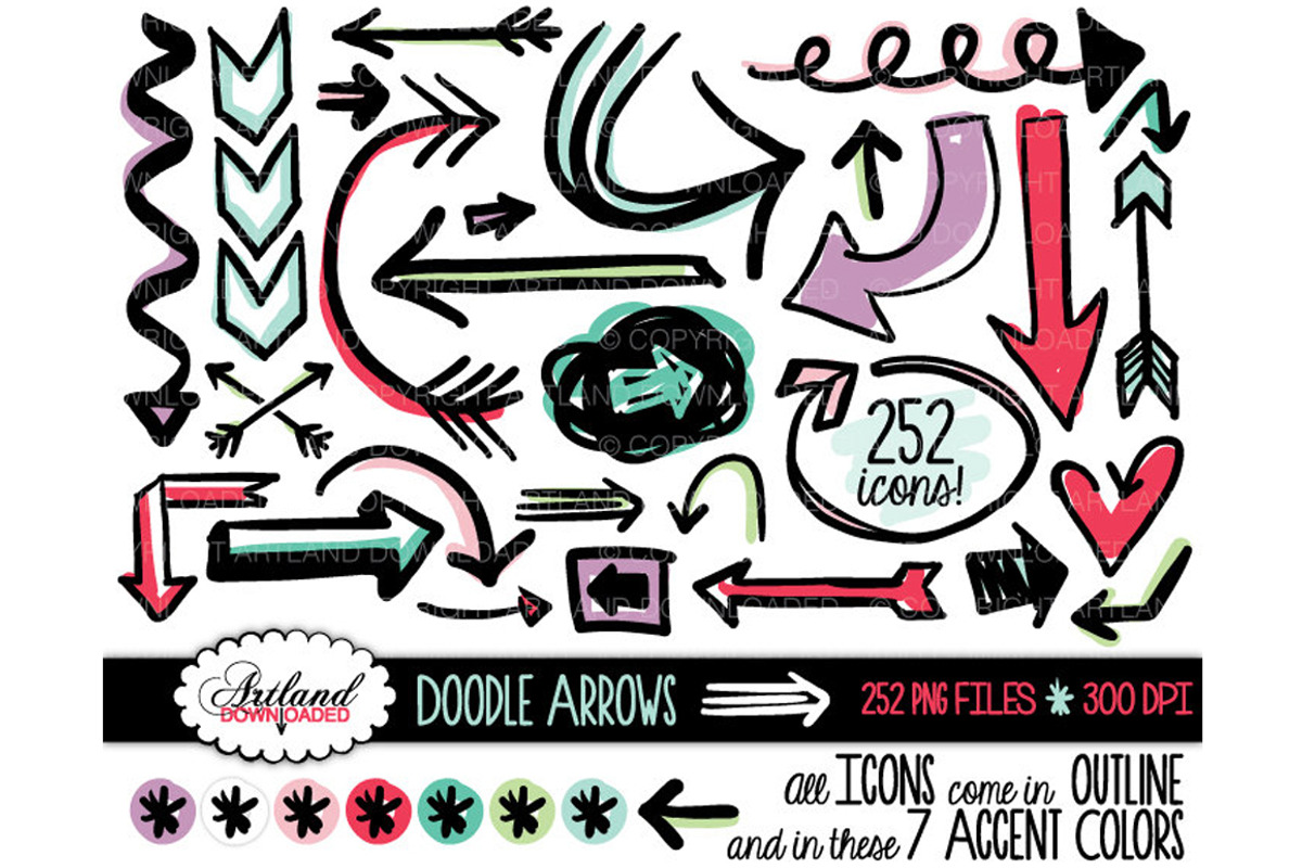 Doodle Arrows Clipart Value Pack, an Illustration by Artland Downloaded