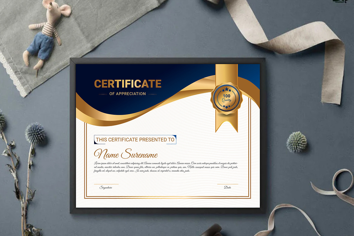 Creative Certificate Design Template, a Stationery Template by MRI STUDIO
