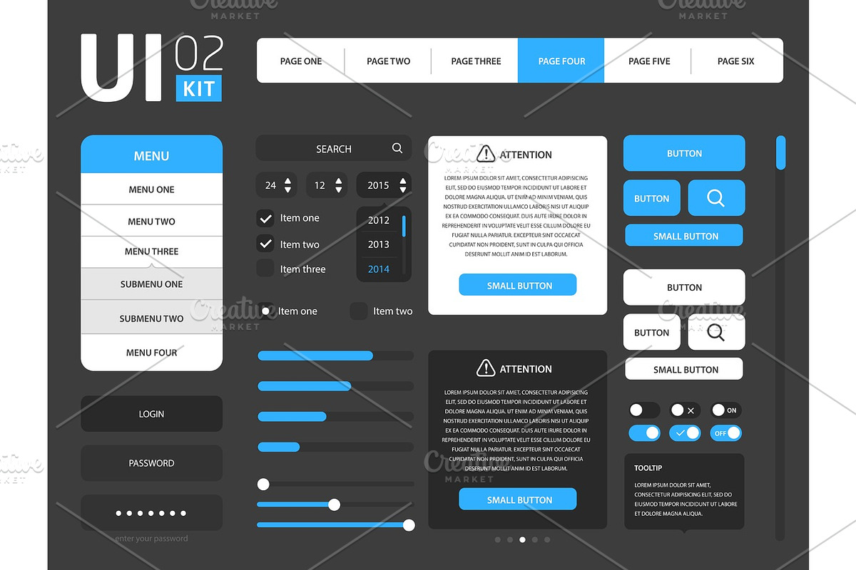 Vector UI template, a Templates & Theme by ToozDesign