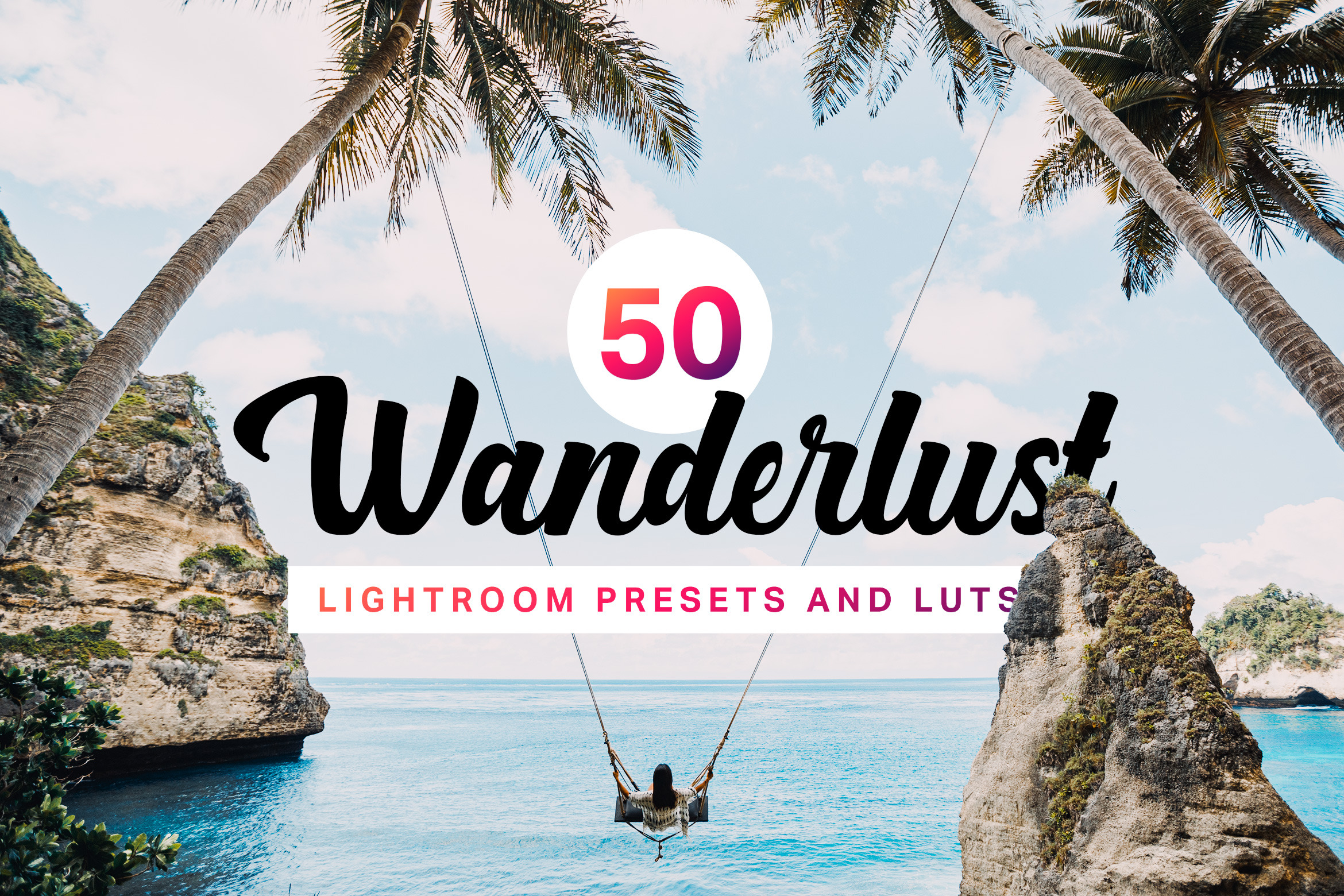 50 Wanderlust Lightroom Presets LUTs, a Preset Add-On by SparkleStock