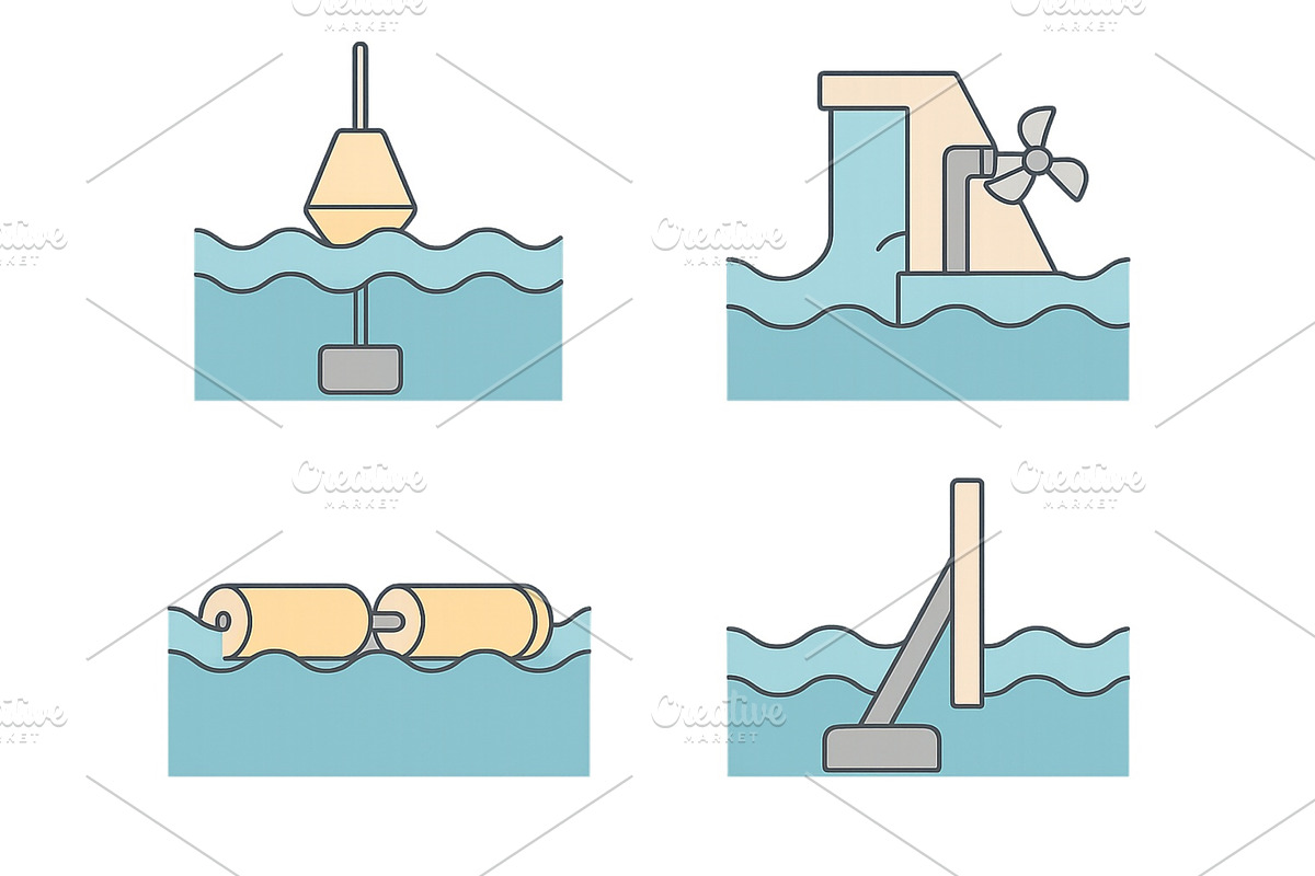 Various types of buoys and equipment, an Animal Illustration by ...