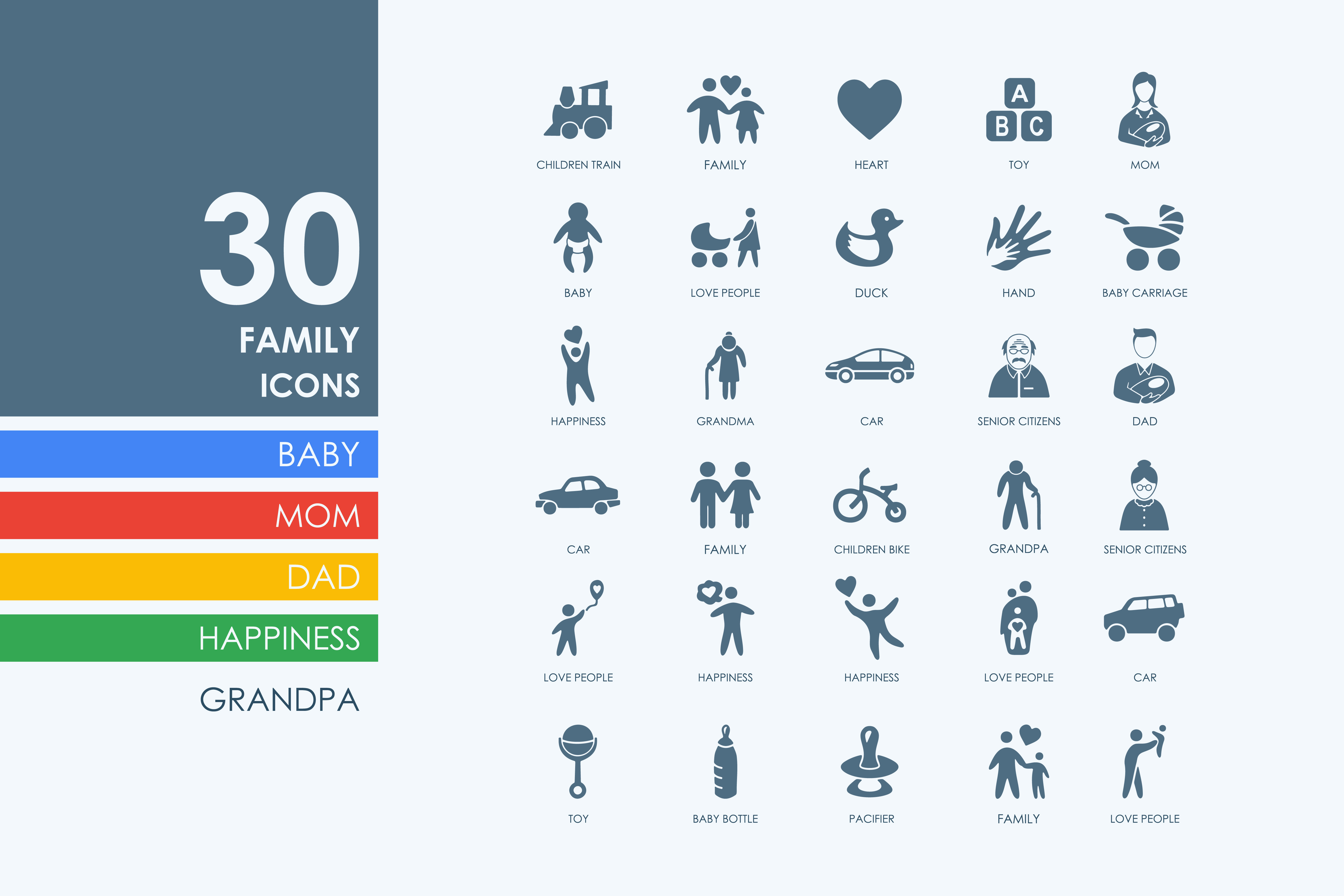 30 family icons, an Icon by Palau