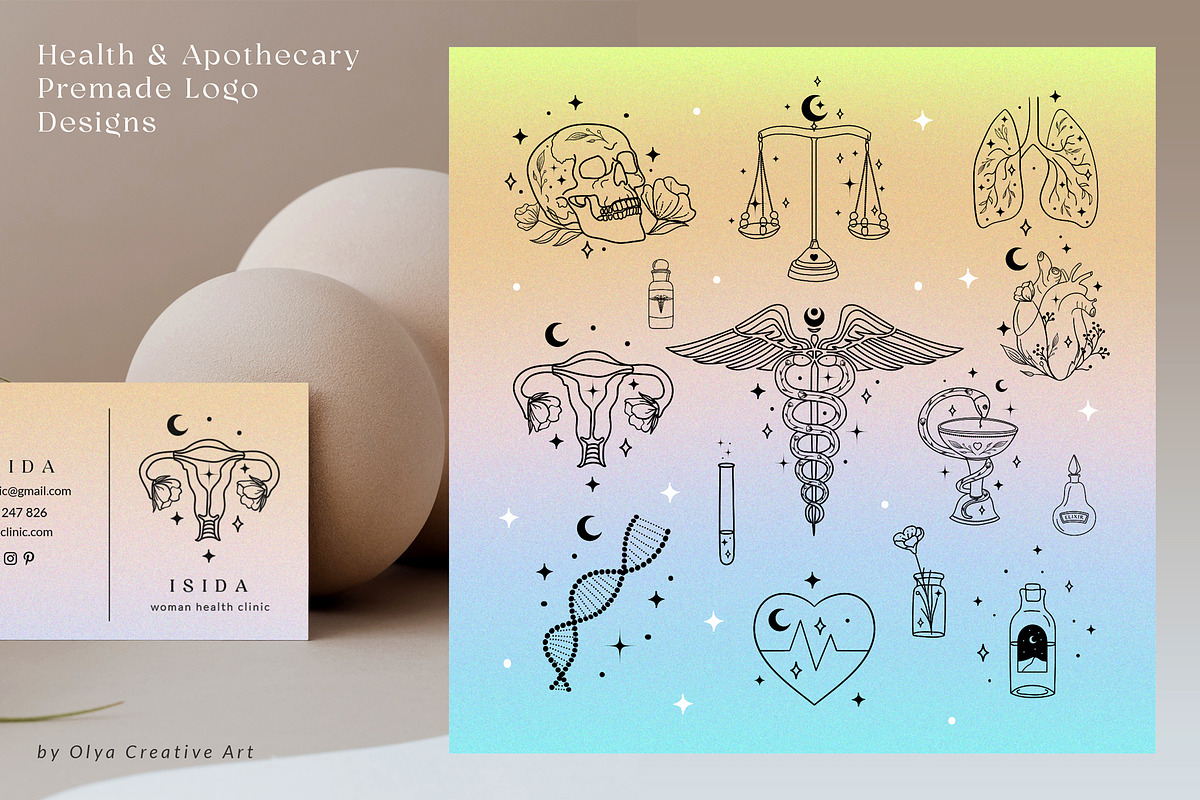 Mystic Health Logo Designs Icons, a Branding & Logo Template by Olya ...