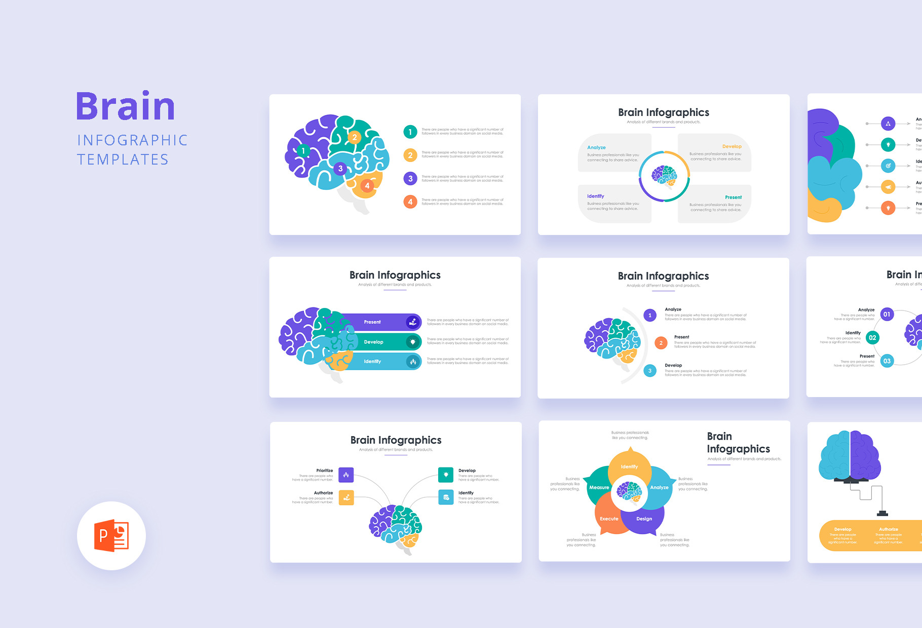 Brain Infographics - PowerPoint 2, a Presentation Template by slidequest