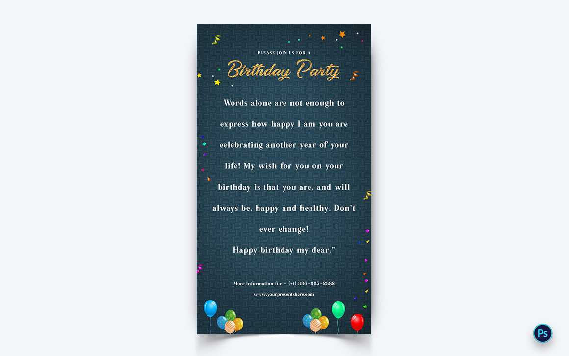 Birthday Party Social Media Story, a Social Media Template by 3djagan