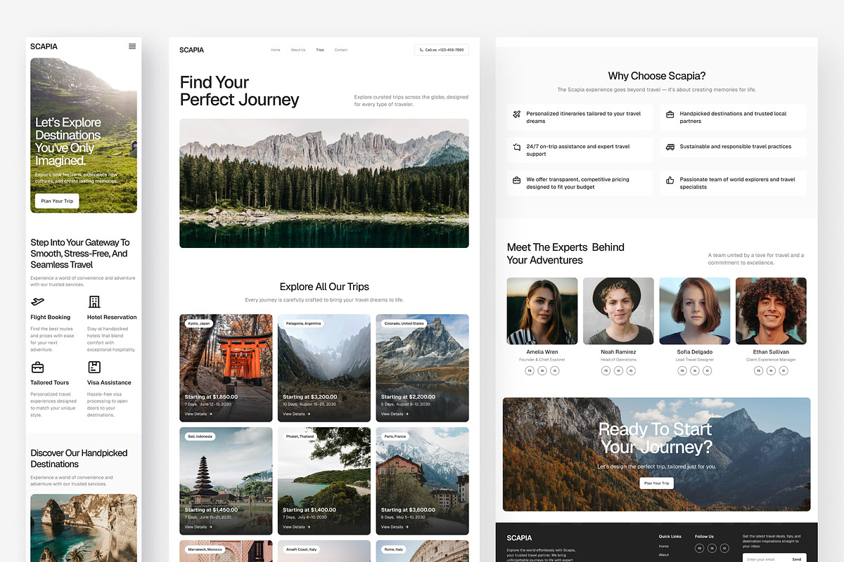 Scapia - Travel Agency Website Frame, a Websites & App Template by ...