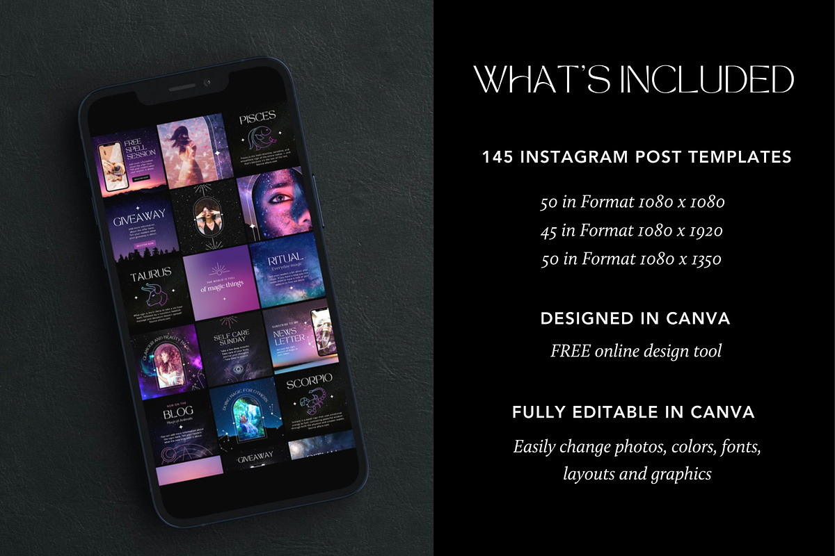 Galaxy Instagram Templates for Canva, a Social Media Template by ...