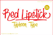 Red Lipstick font, a Script Font by TyphoonType™ S. Srisopha