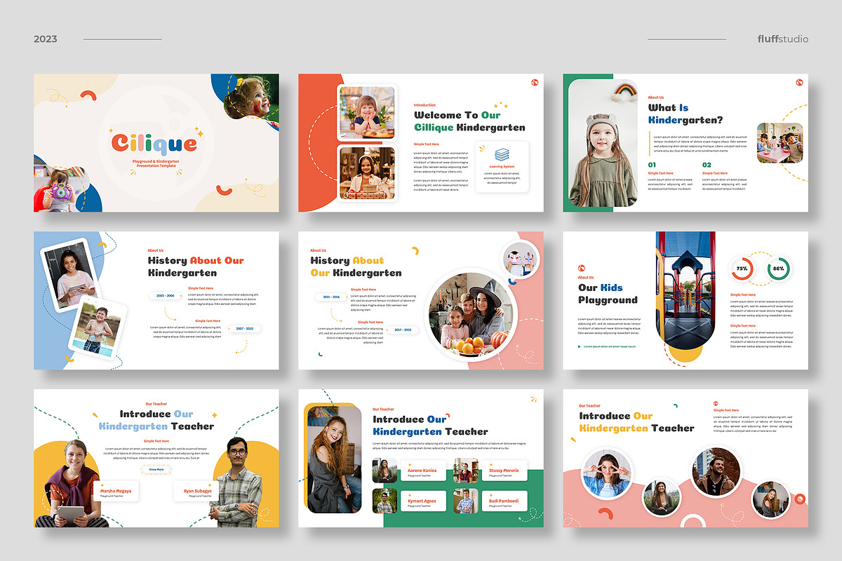 Kindergarten Google Slides Template | Creative Market