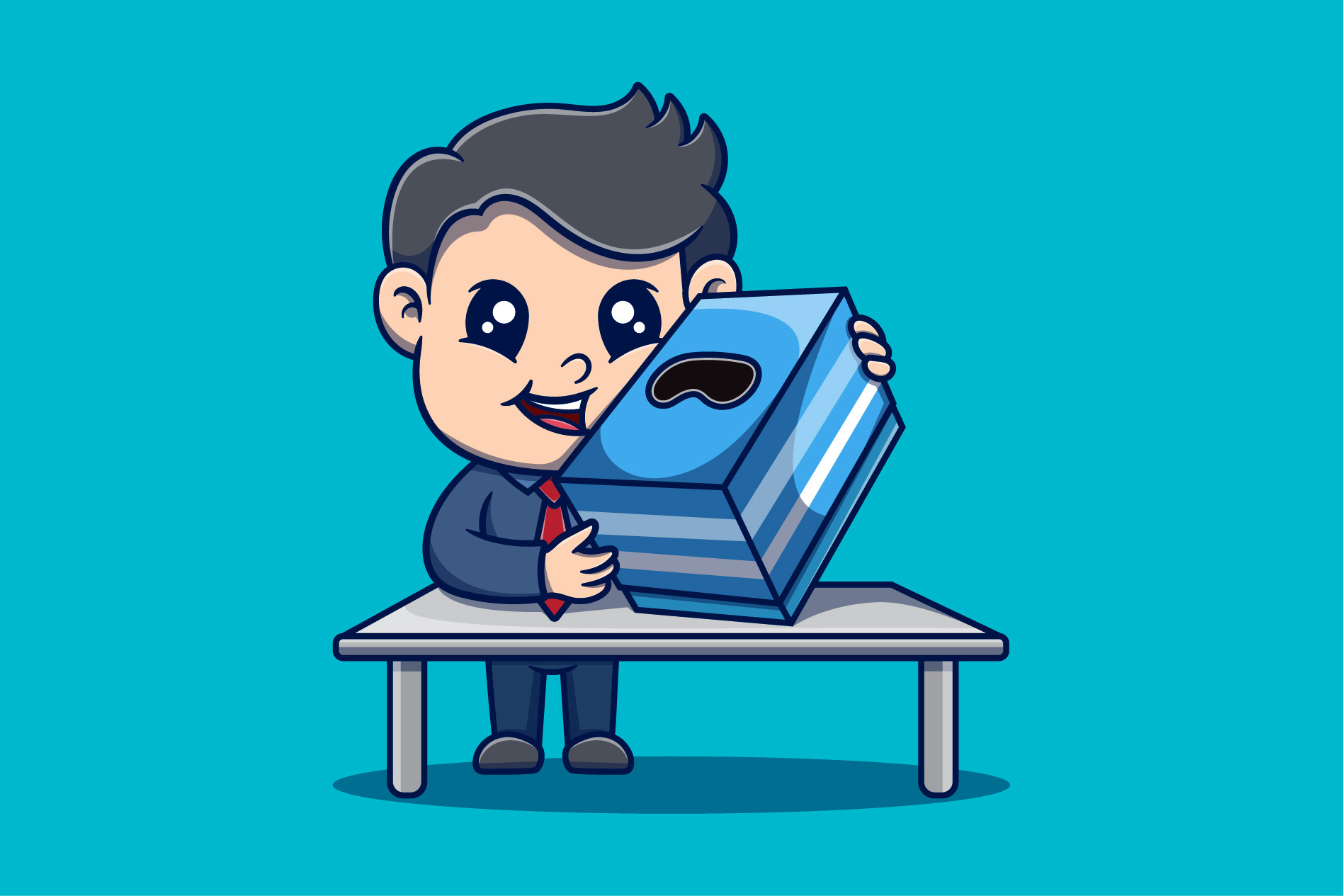Apple vision pro cartoon, a Technology Illustration by Nocte Studio