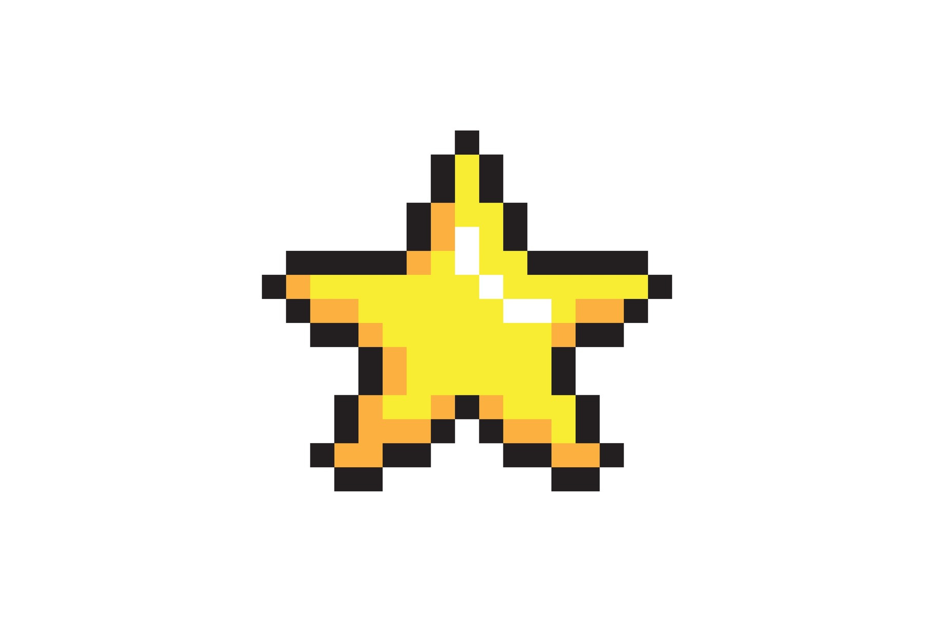 Bright Yellow Star Pixel Card, Vector Illustration, an Object Graphic ...