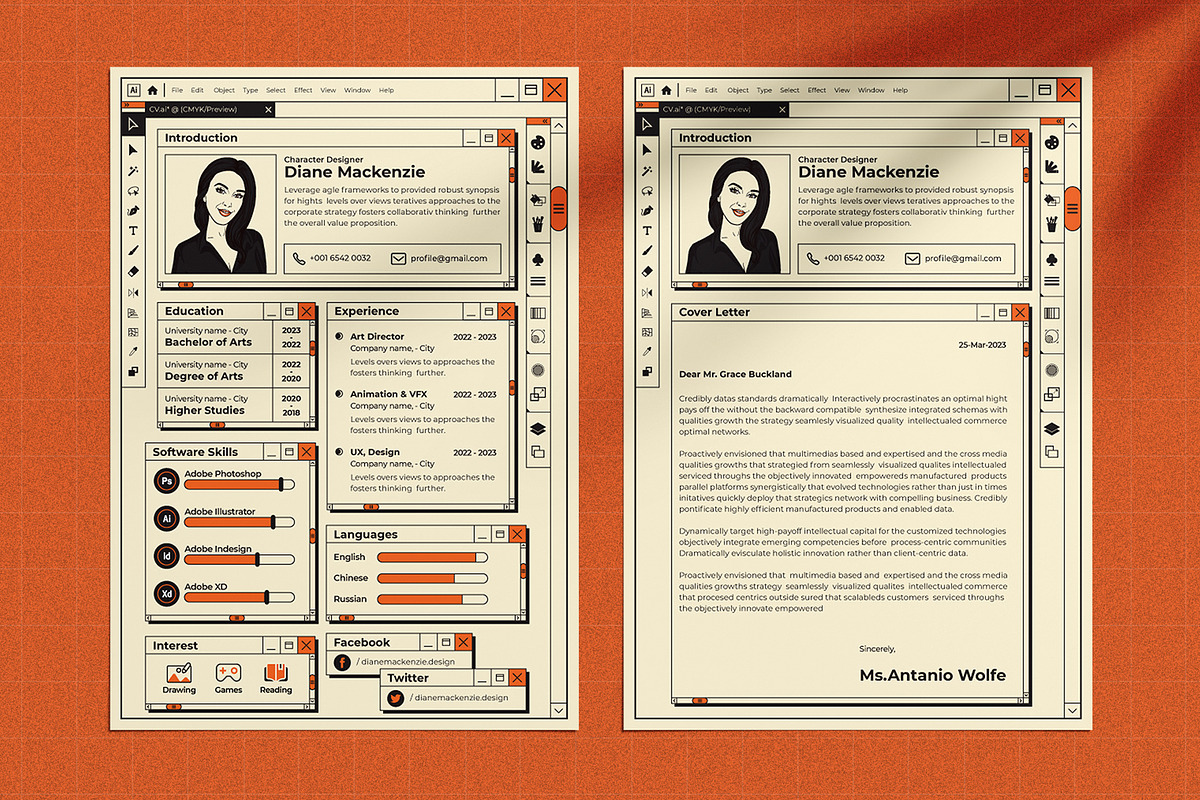 Character Designer CV Template, a Resume Template by VictorThemes