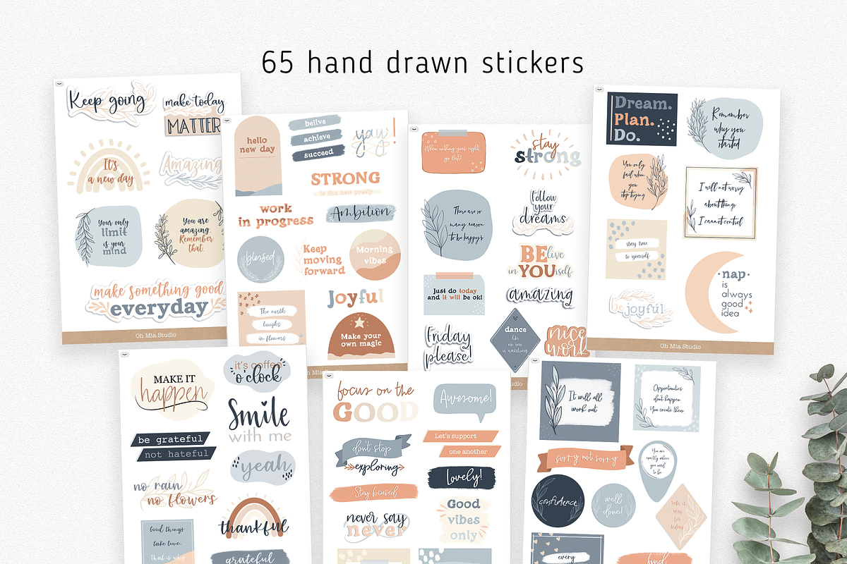 Digital stickers motivational quotes