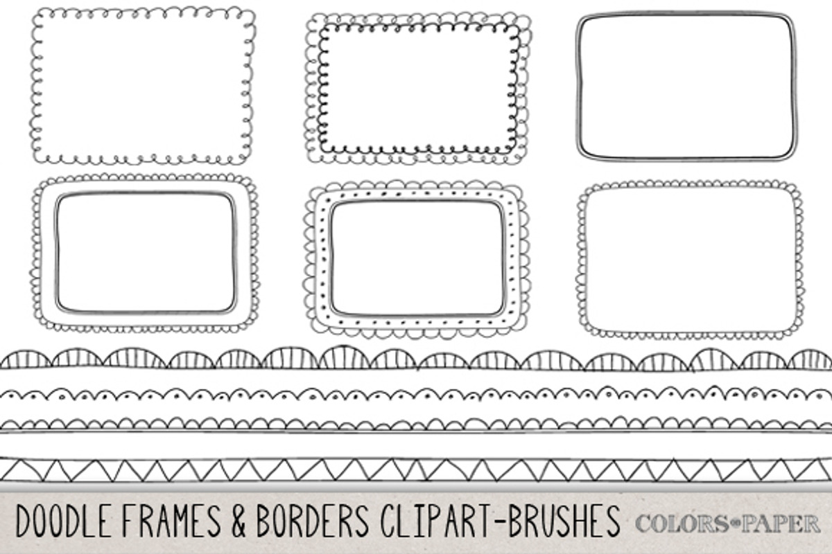 Hand Drawn Frames & Borders Clipart, an Illustration by Colors on Paper ...