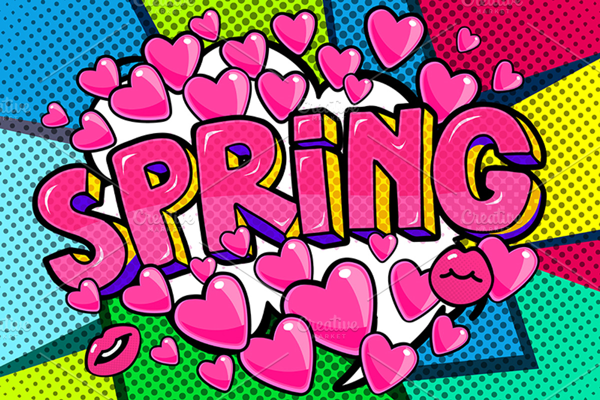 Spring word bubble., an Illustration by VectorStory