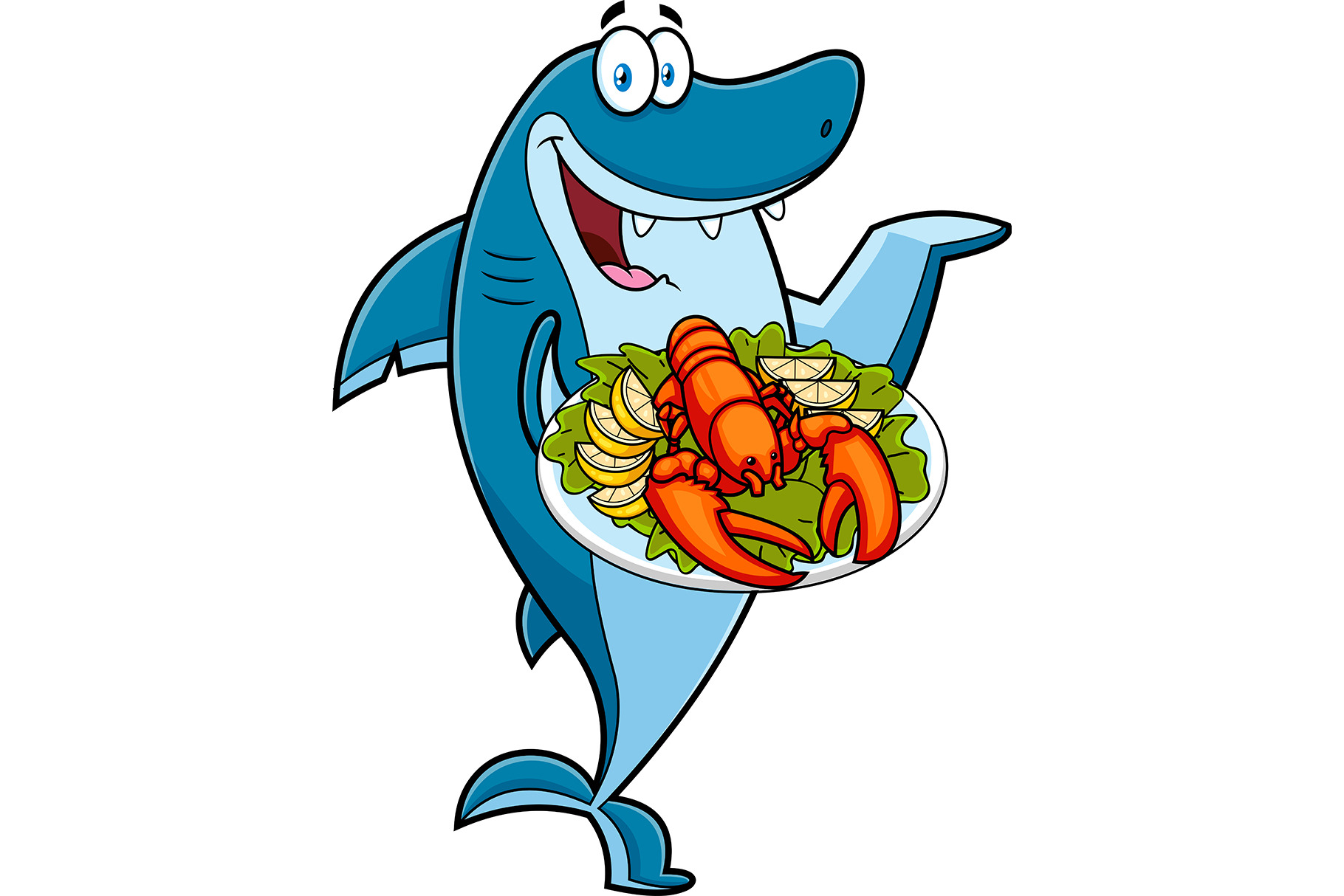 Shark Chef Cartoon Character, an Animal Illustration by HitToon