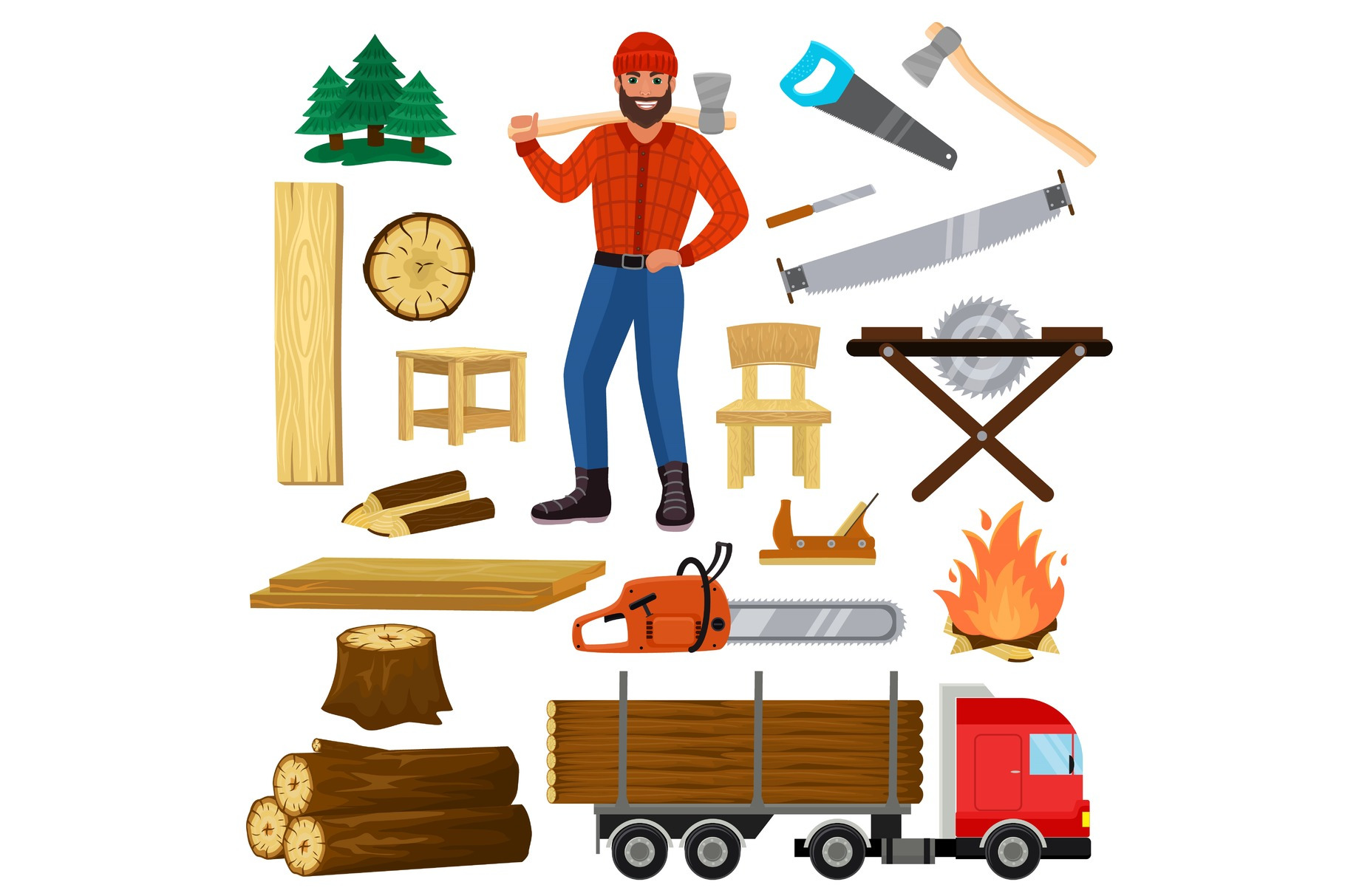 Timber vector lumberman character | Illustrations ~ Creative Market