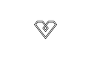 Minimalist Letter V Diamond Logo | Creative Market