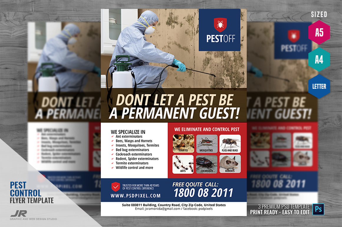 Commercial Pest Control Flyer, a Flyer Template by PSDPixel | Creative ...