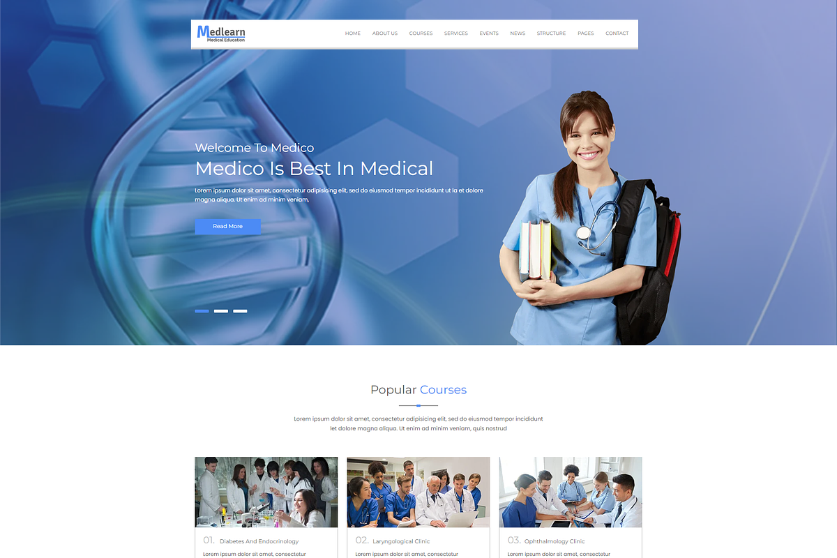 Medical Education HTML Template, a Bootstrap Template by HasThemes