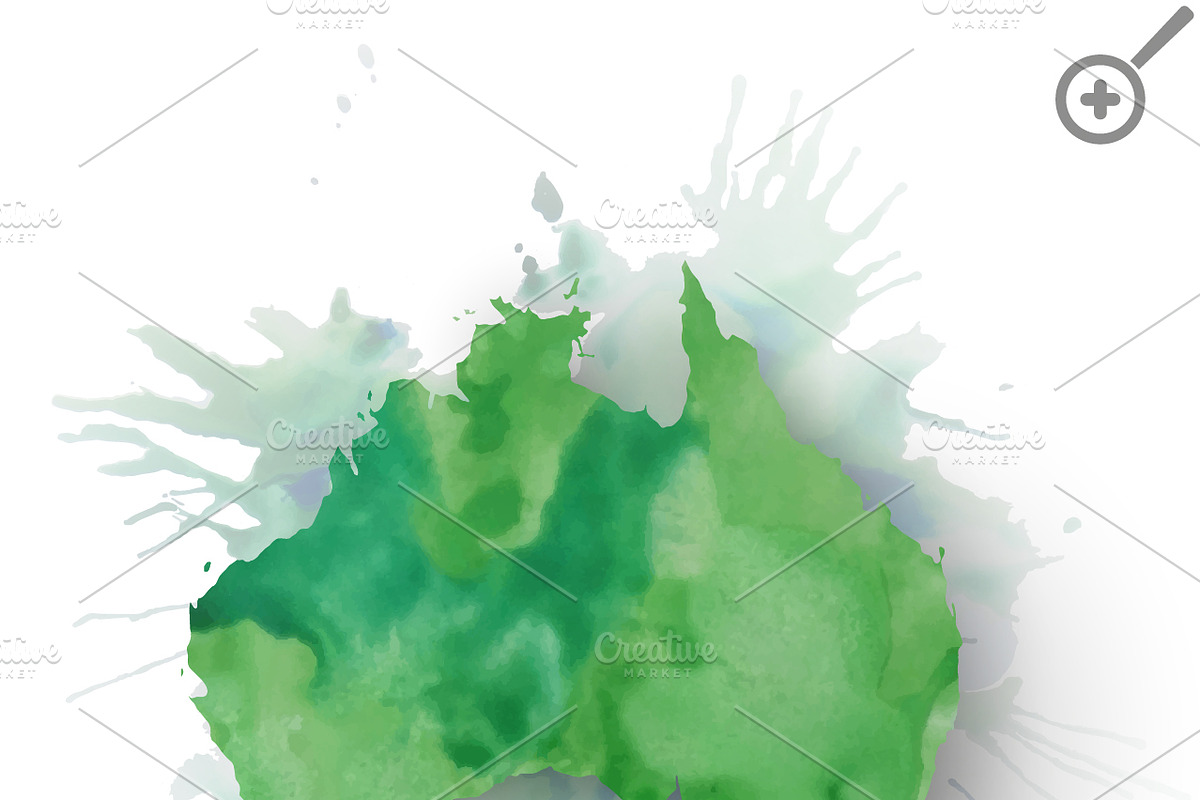 Watercolor Australia map, an Illustration by VectorShop
