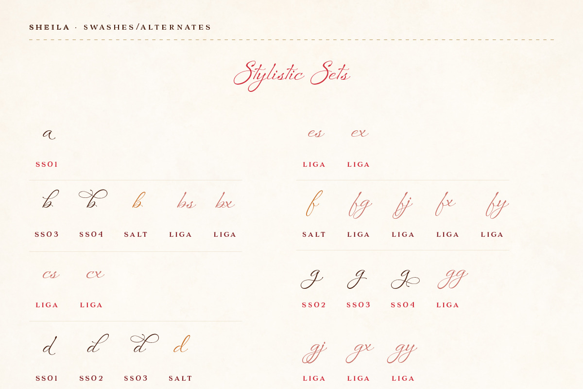 Sheila Bold, a Script Font by Laura Worthington