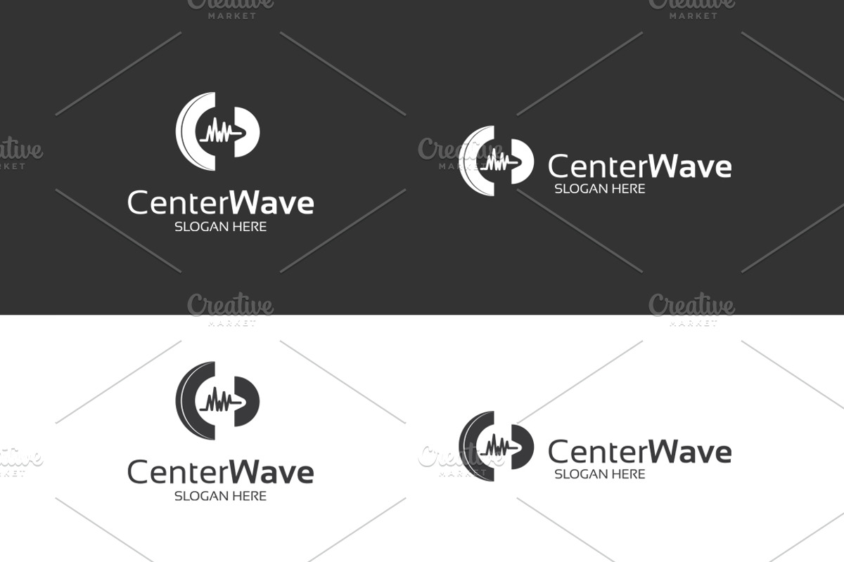 Center Wave Logo Template, a Branding & Logo Template by dien96