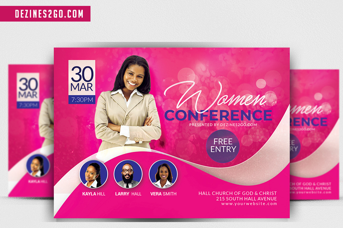 Women's Conference or event flyer V3, a Flyer Template by Dezines2go