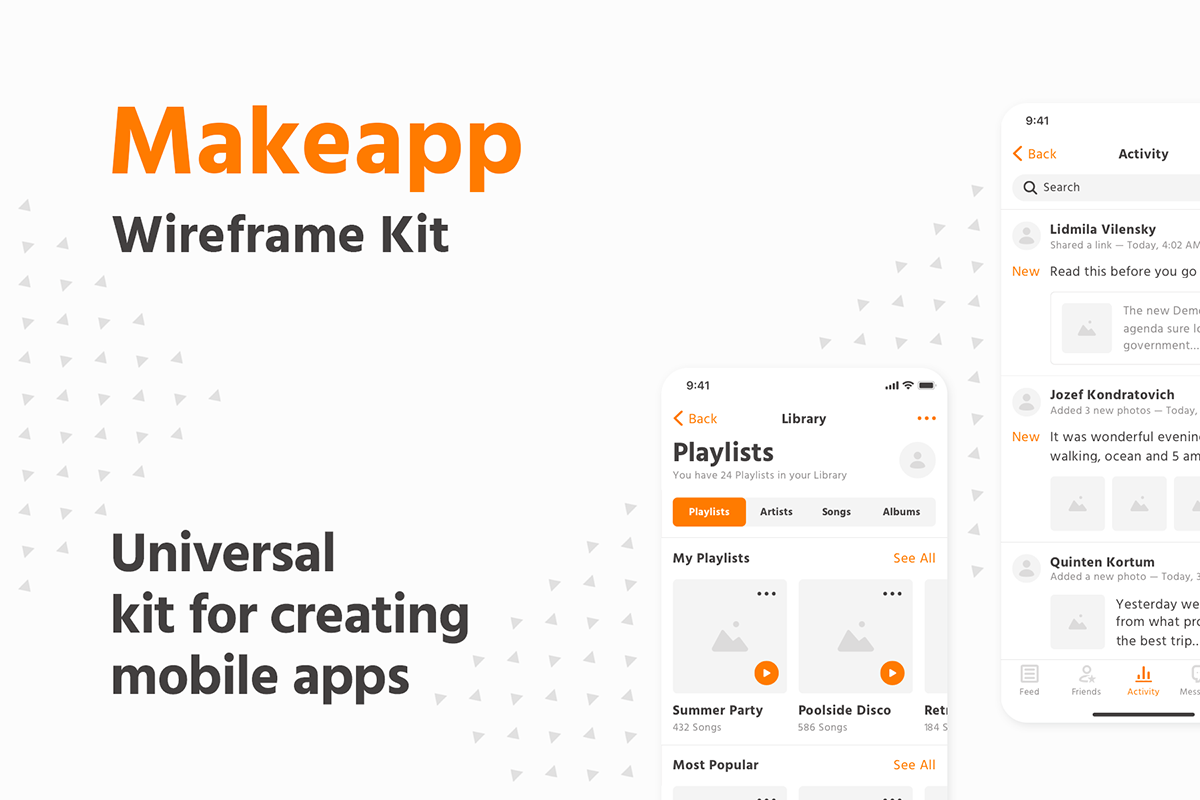 Makeapp Wireframe Kit, a Wireframe Template by Singlayn