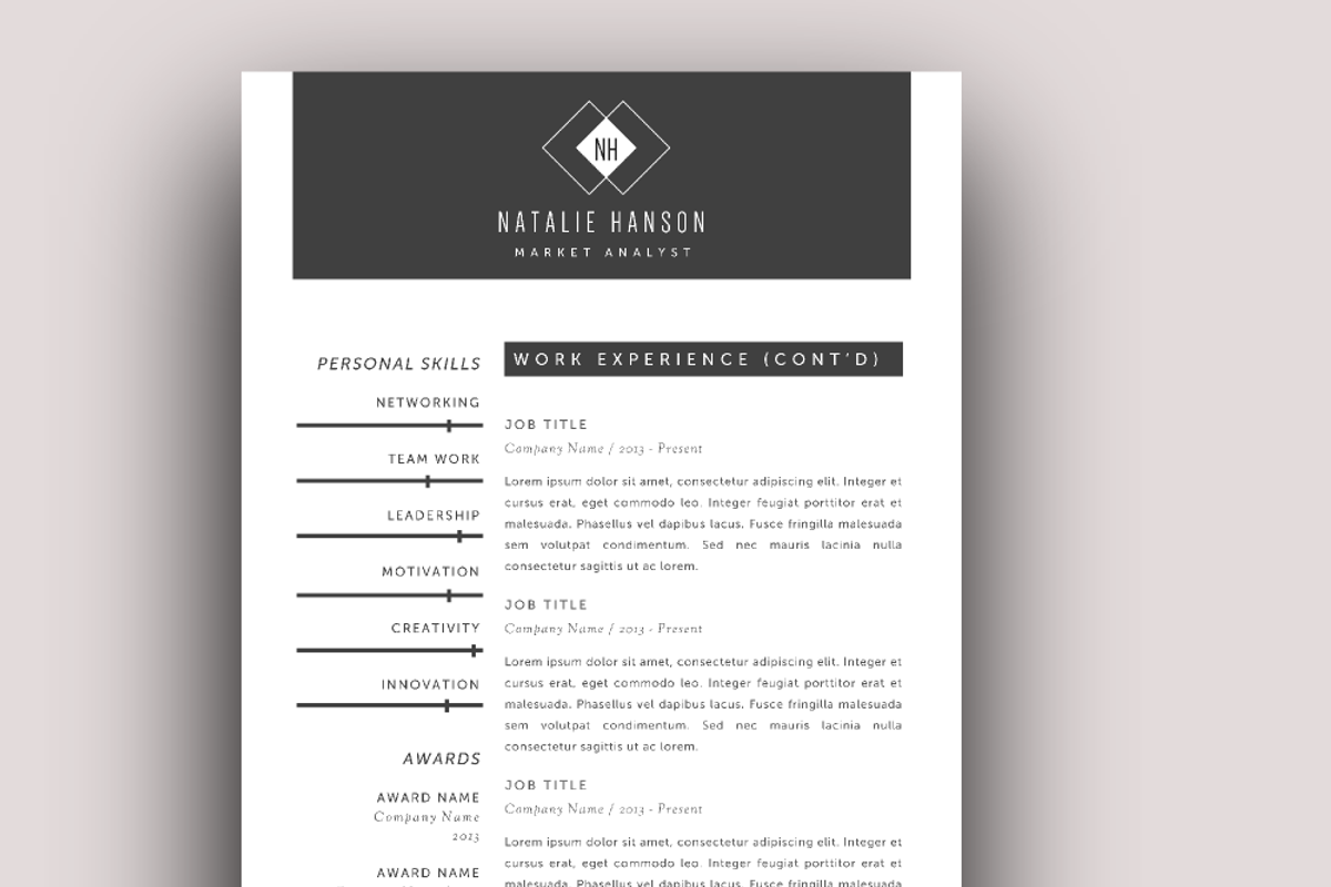 Word Resume Business Card Templates, a Resume Template by Inkpower