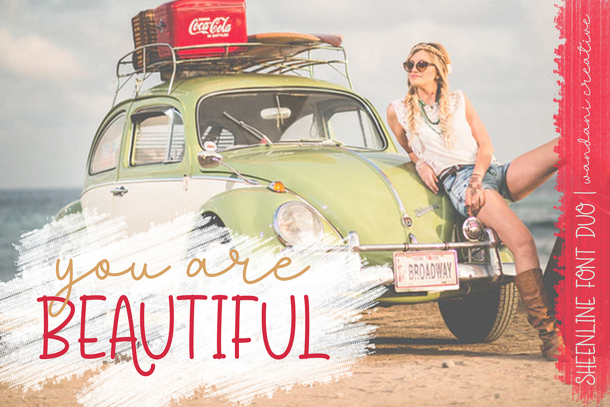 Sheenline - Cute Monoline Font Duo, a Script Font by Beautypes