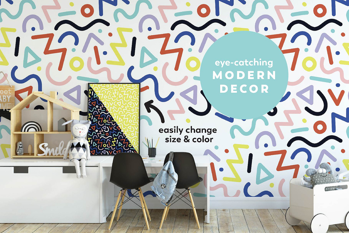 Squiggle - Abstract Memphis Patterns, a Pattern Graphic by Anugraha Design